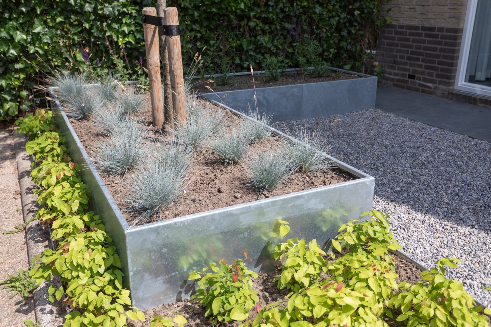 Zero-Flex Planter Panel 400mmH Galvanised Steel - Cobble Patch Loganlea